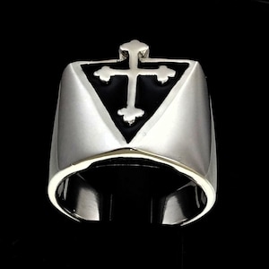 Sterling Silver Medieval Symbol Ring Coptic Cross Christian Religion ...