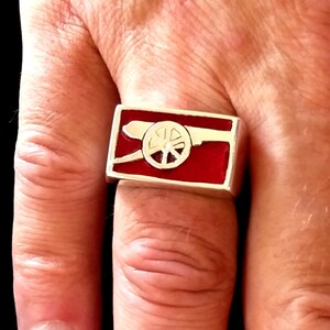 Sterling Silver Medieval Army Ring Cannon Artillery Weapon With Black ...