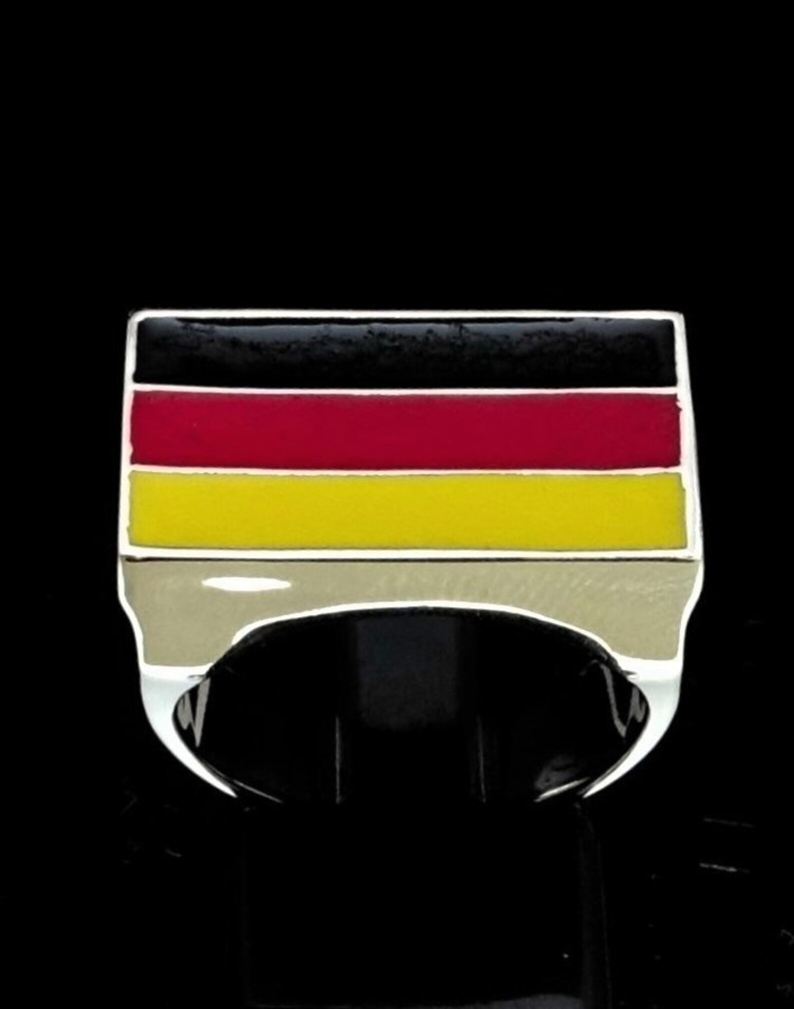 Sterling Silver German Flag Ring Germany With Black Red and - Etsy