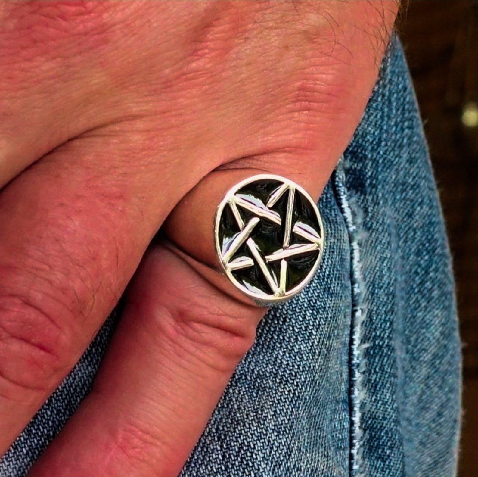 Sterling silver Wicca ring Celtic Pentagram Pagan symbol | Etsy