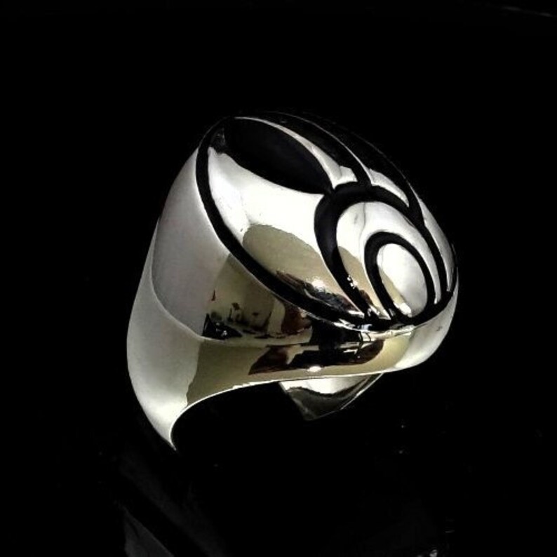 Sterling Silver Symbol Ring Comet Falling Star With Black - Etsy