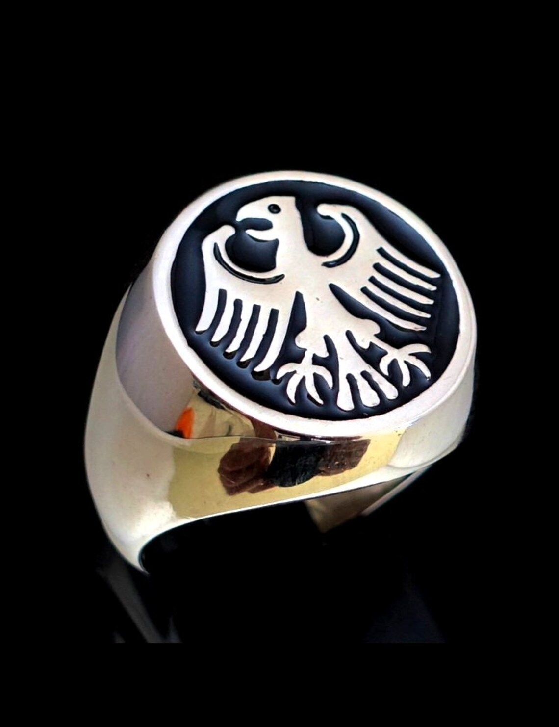 Sterling Silver German Eagle Flag Ring Germany Coat of Arms | Etsy