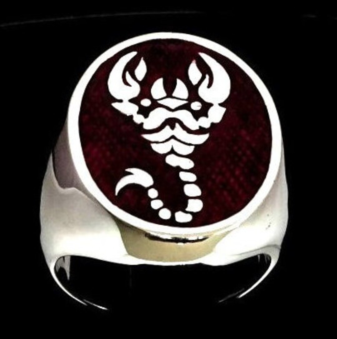 Sterling Silver Zodiac Ring Scorpio Horoscope Astrology Scorpion Symbol ...