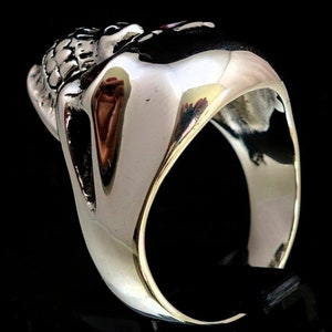 Sterling Silver Ring Grinning Phantom Skull With 2 Fiery Red CZ Eyes ...