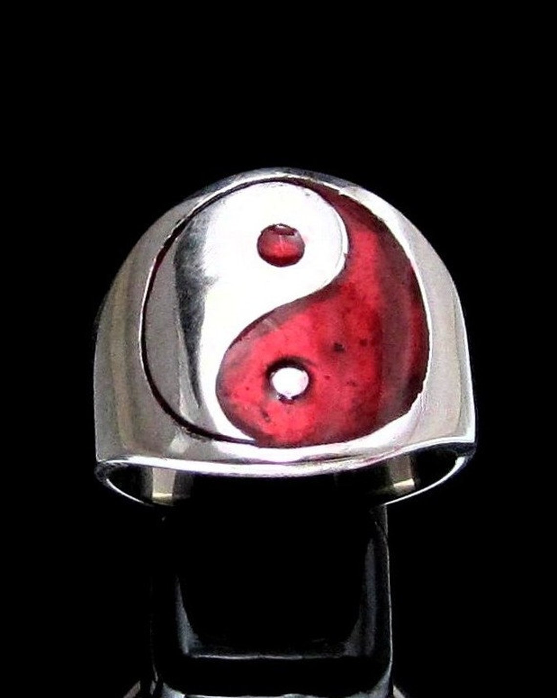 Sterling Silver Symbol Ring Yin and Yang Ancient Chinese | Etsy