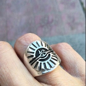 Sterling Silver Ancient Symbol Ring All Seeing Eye of Ra Udjat - Etsy