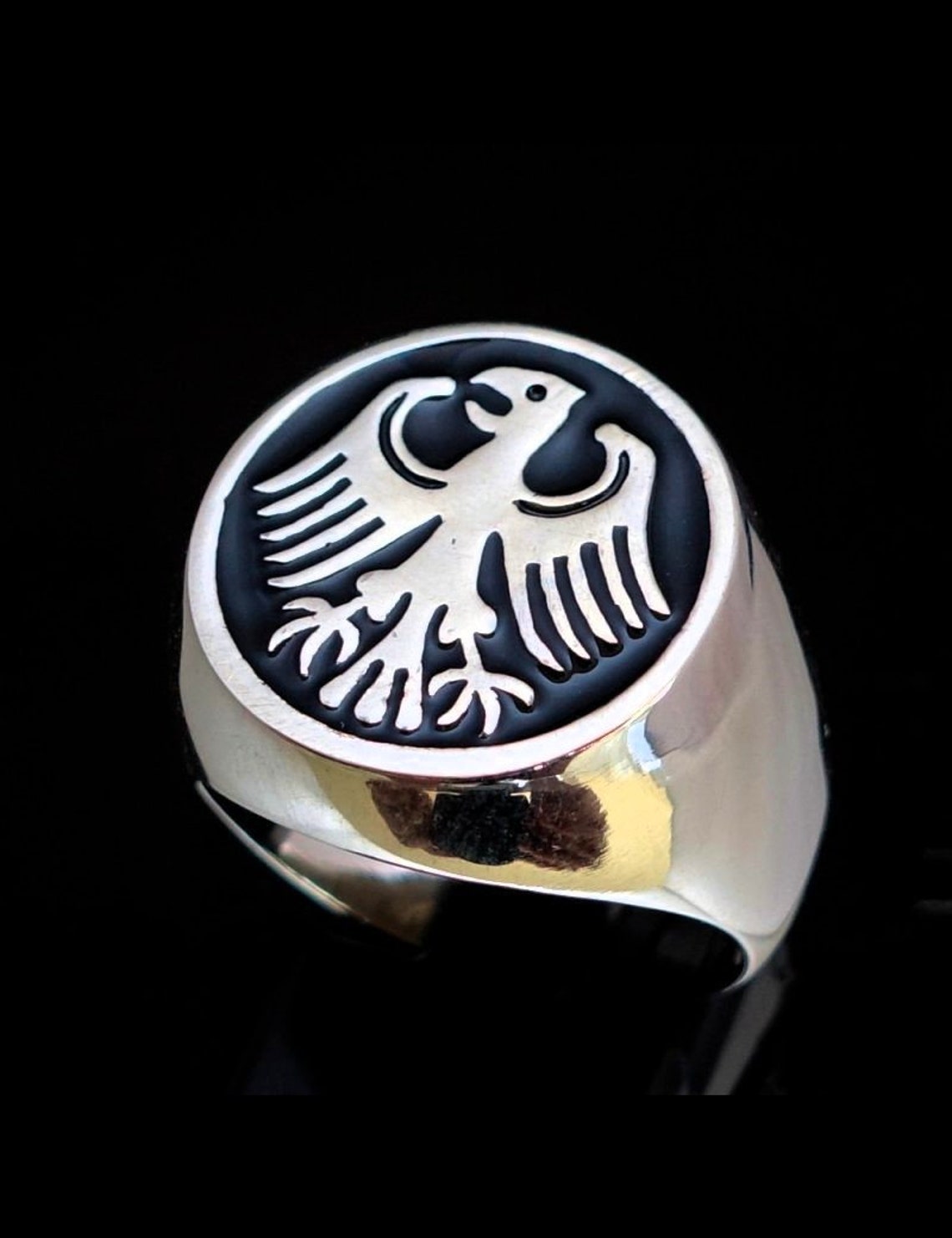 Sterling Silver German Eagle Flag Ring Germany Coat of Arms | Etsy