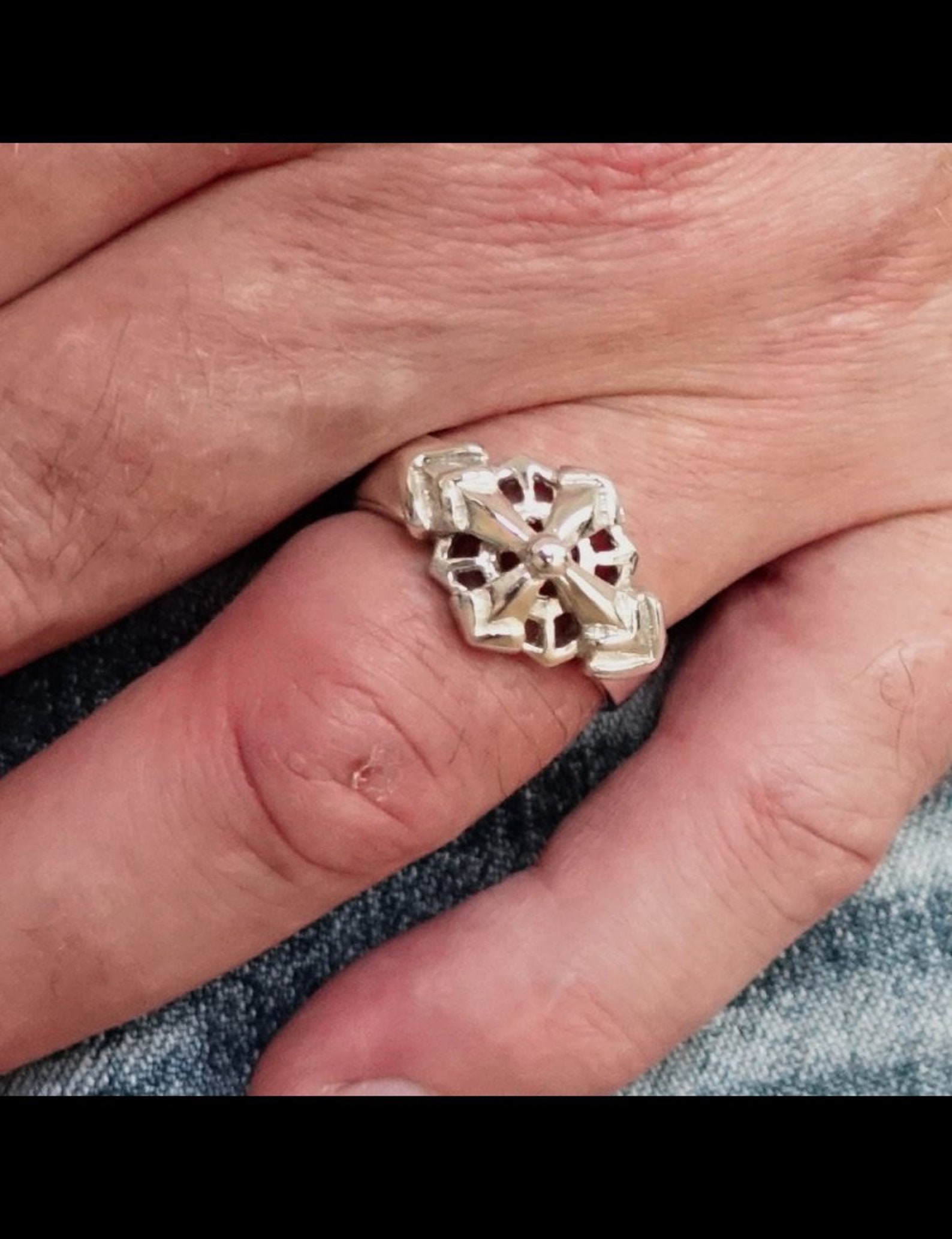 Sterling silver ancient Sumerian symbol ring Star of Ishtar 8 | Etsy