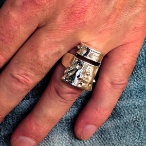Sterling Silver Art Work Ring Ned Kelly Mask Australian Bandit High ...
