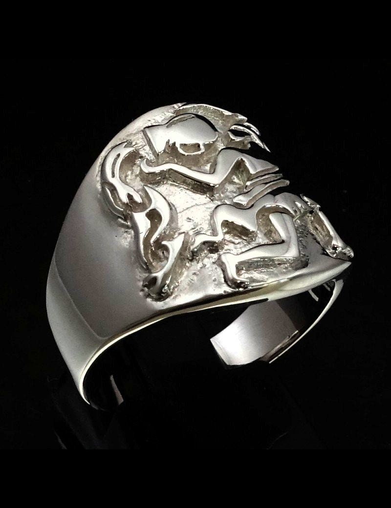 Sterling Silver Aquarius Ring Zodiac Horoscope Symbol Air Star - Etsy