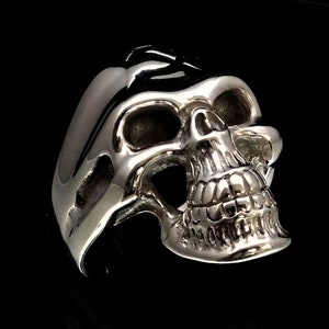 Sterling Silver Skull Ring Hammer and Sickle Communist Symbol in Black ...