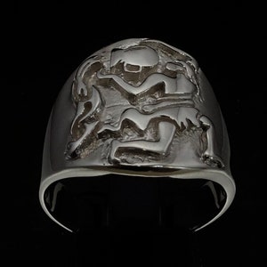 Sterling silver Aquarius ring Zodiac Horoscope symbol Air Star | Etsy