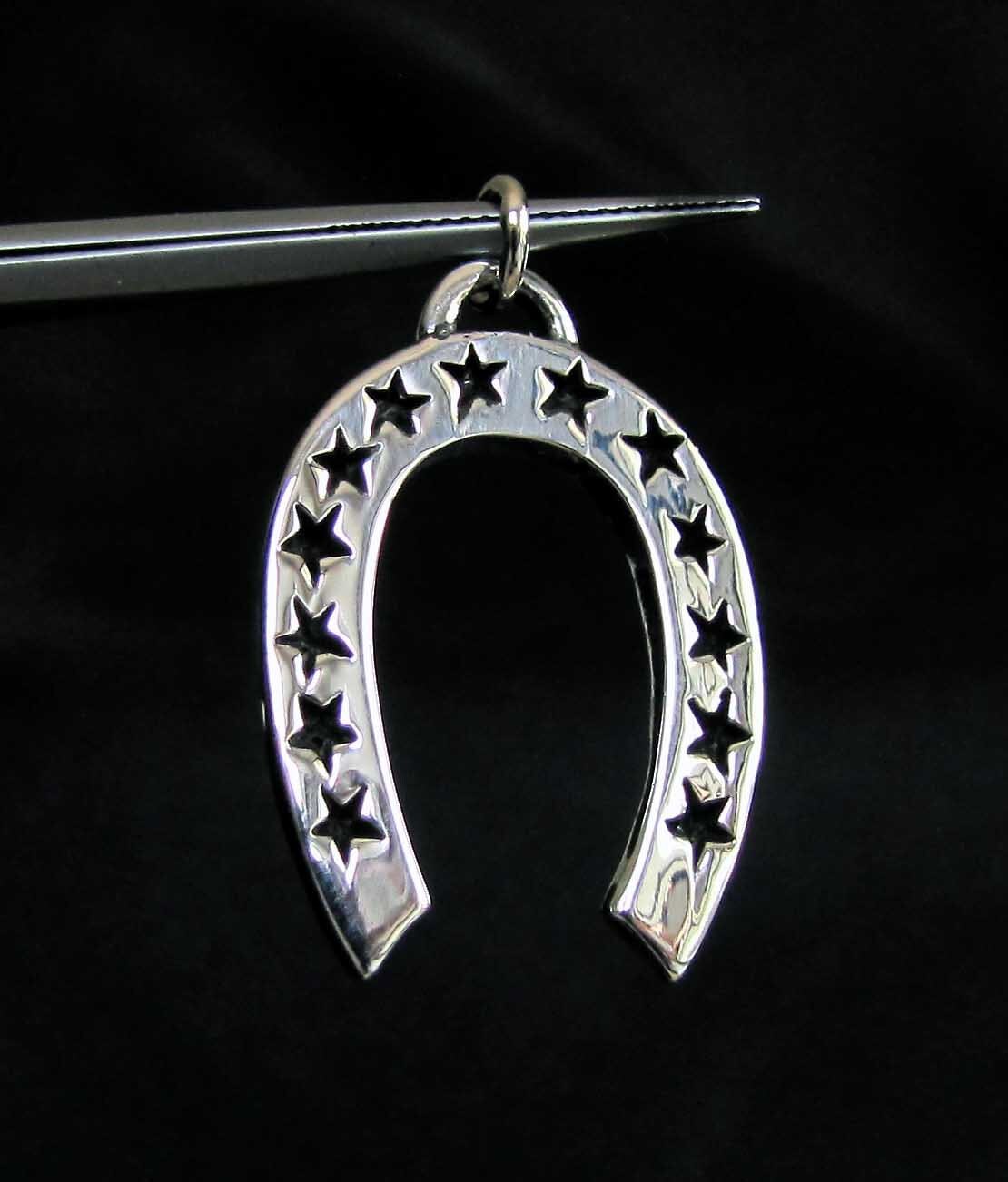 Sterling Silver Lucky Charm Pendant Horseshoe With 13 Stars High ...