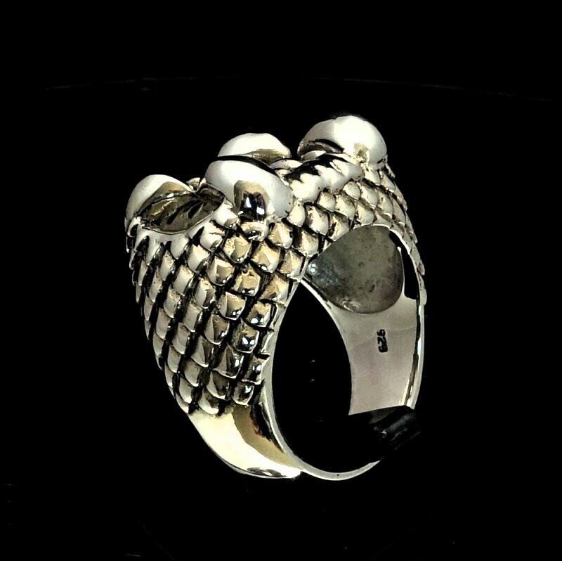 Sterling Silver Fantasy Ring Vicious Sand Worm Mythical Animal - Etsy