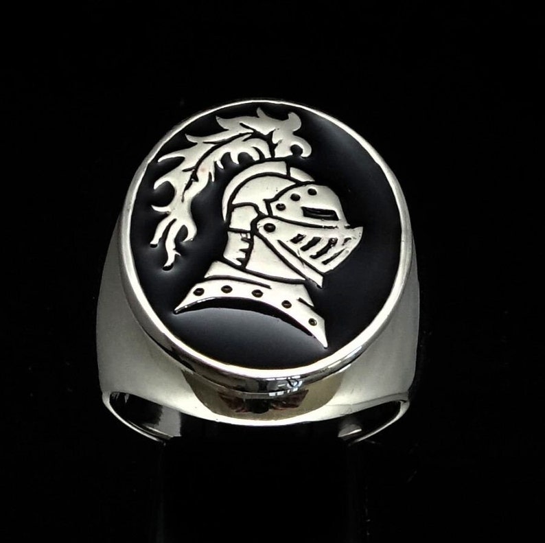 Sterling Silver Men's Ring Medieval Knight Armored Soldier - Etsy