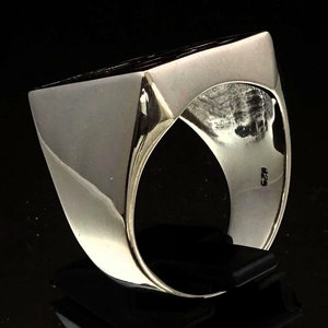 Sterling Silver Men's Ring German Eagle Flag Germany Coat of Arms With ...