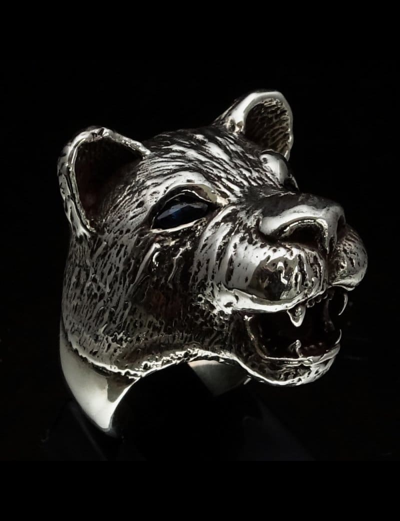 Stunning Sterling silver Animal ring Lioness Female Lion Head | Etsy