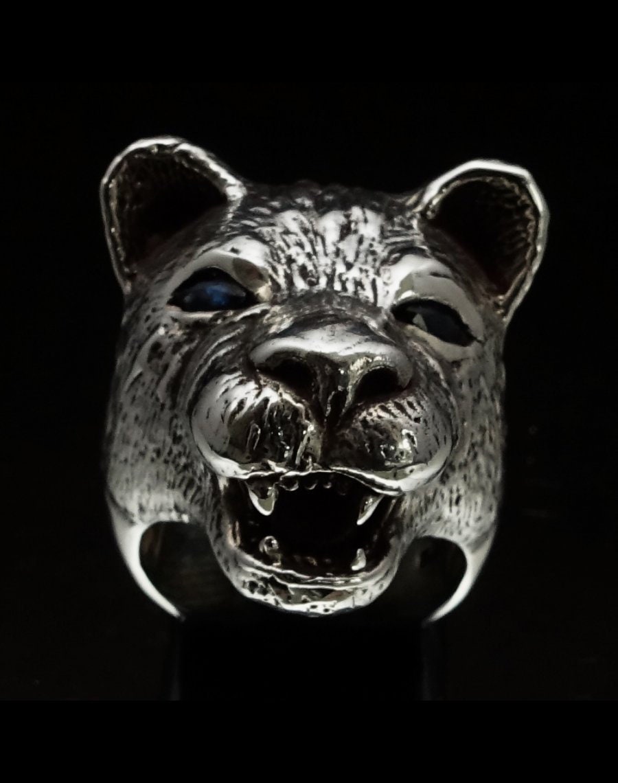 Stunning Sterling silver Animal ring Lioness Female Lion Head | Etsy