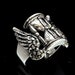 Sterling Silver Freemasonry Ring Winged Hourglass Masonic Symbol ...