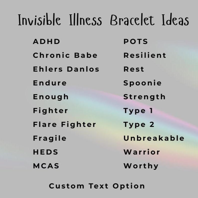 Invisible Illness Bracelets - Etsy