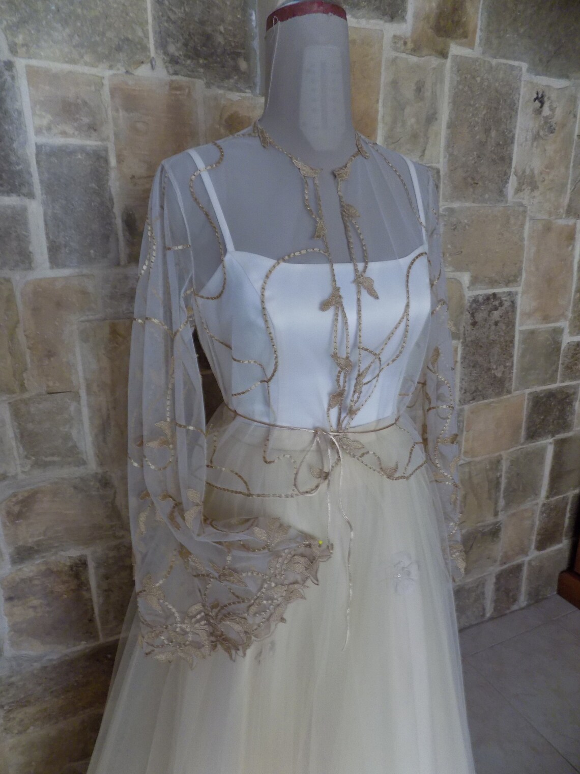 SAMPLE Sale/embroidered Tulle Jacket/bridal Cover Up/tulle Jacket With ...