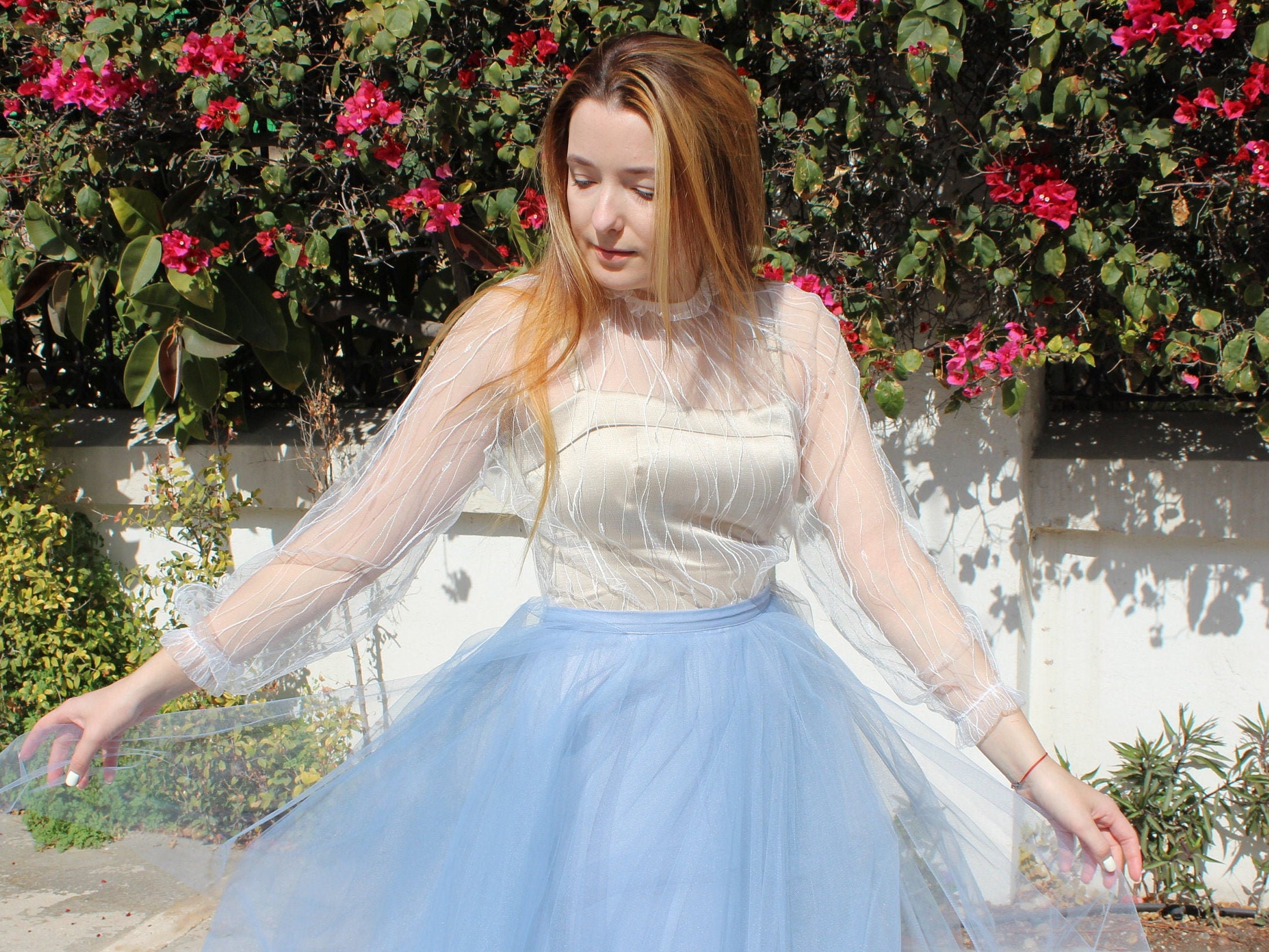 Bridal Tulle Top/embroidered Tulle Top/bridal Cover Up/tulle Blouse ...