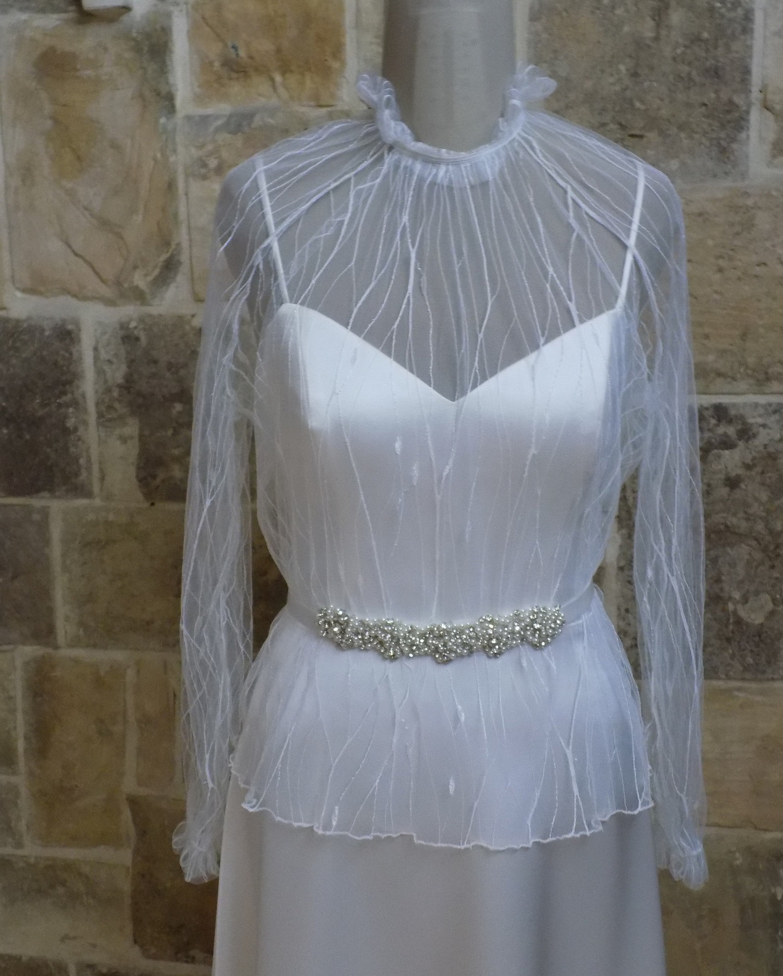 Bridal Tulle Top/embroidered Tulle Top/bridal Cover Up/tulle Blouse ...