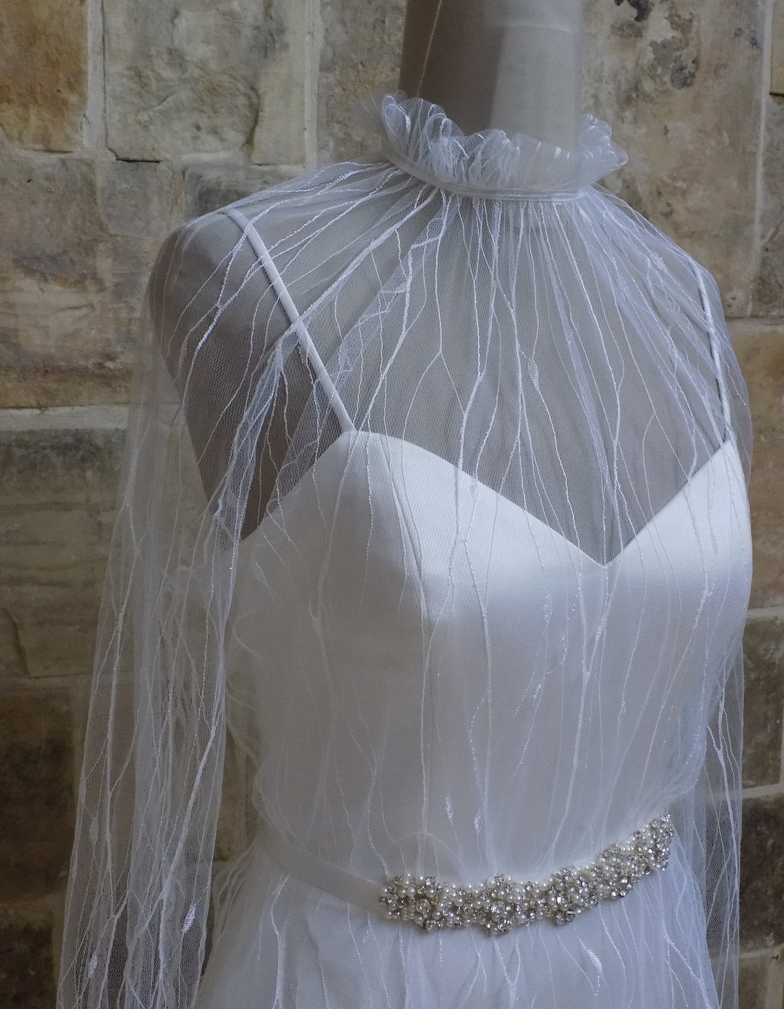 Bridal Tulle Top/embroidered Tulle Top/bridal Cover Up/tulle | Etsy