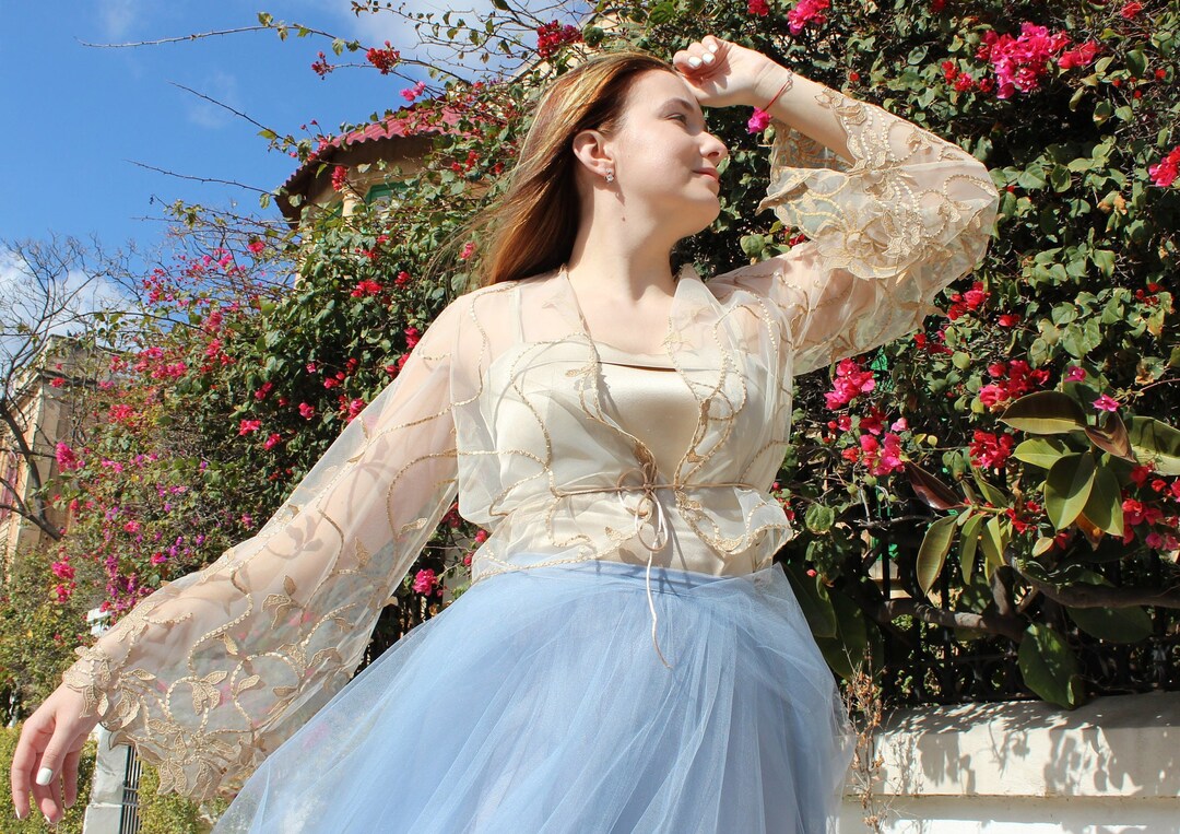 SAMPLE Sale/embroidered Tulle Jacket/bridal Cover Up/tulle Jacket With ...