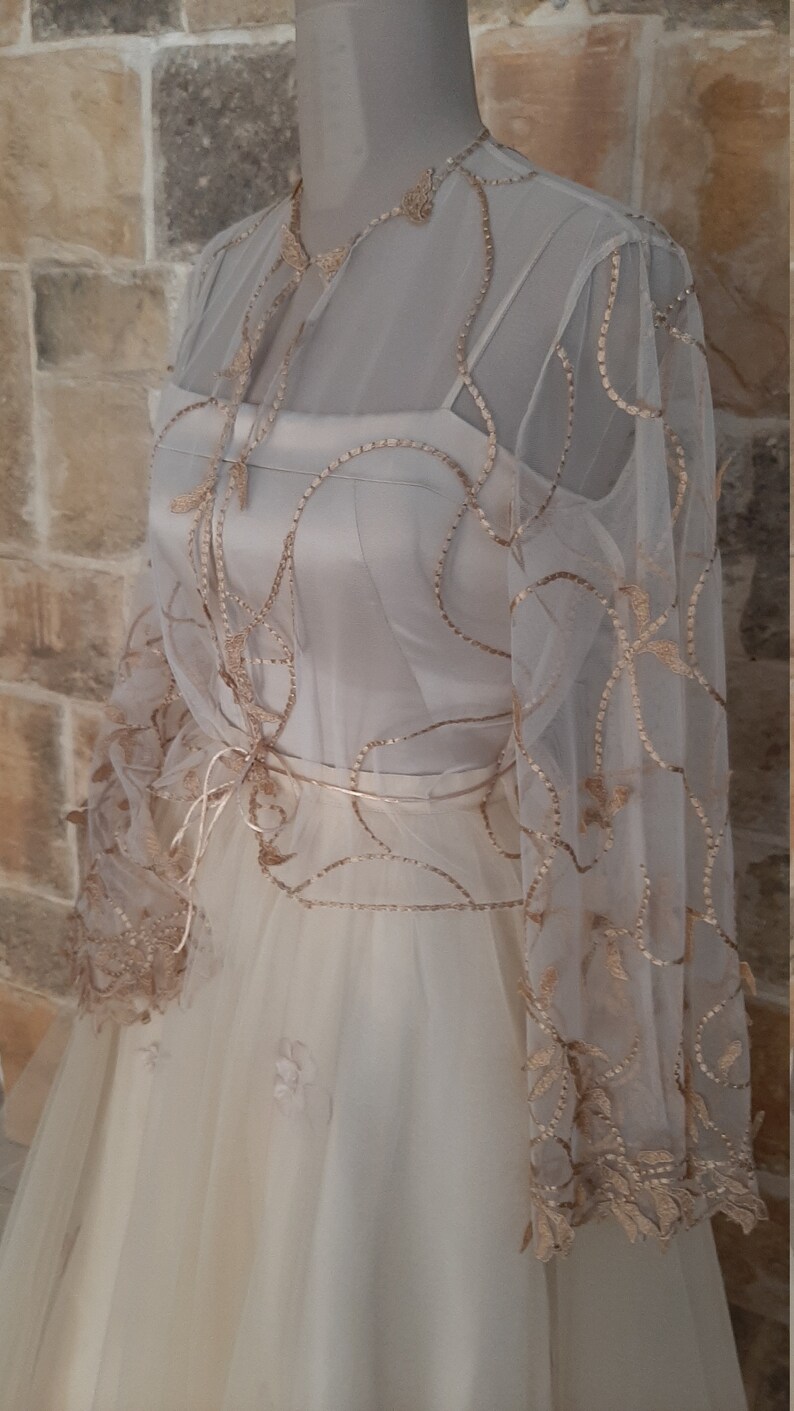 SAMPLE Sale/embroidered Tulle Jacket/bridal Cover Up/tulle Jacket With ...