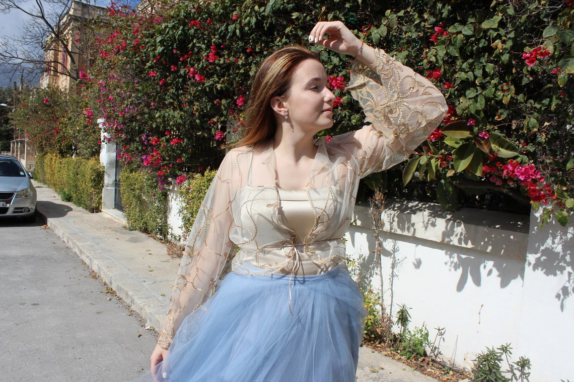 SAMPLE Sale/embroidered Tulle Jacket/bridal Cover Up/tulle Jacket With ...