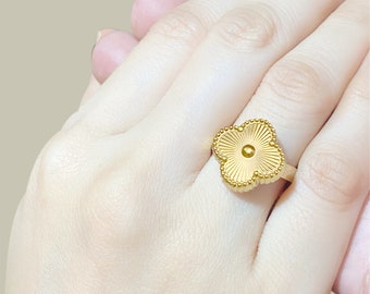 Gold Clover Ring | Etsy