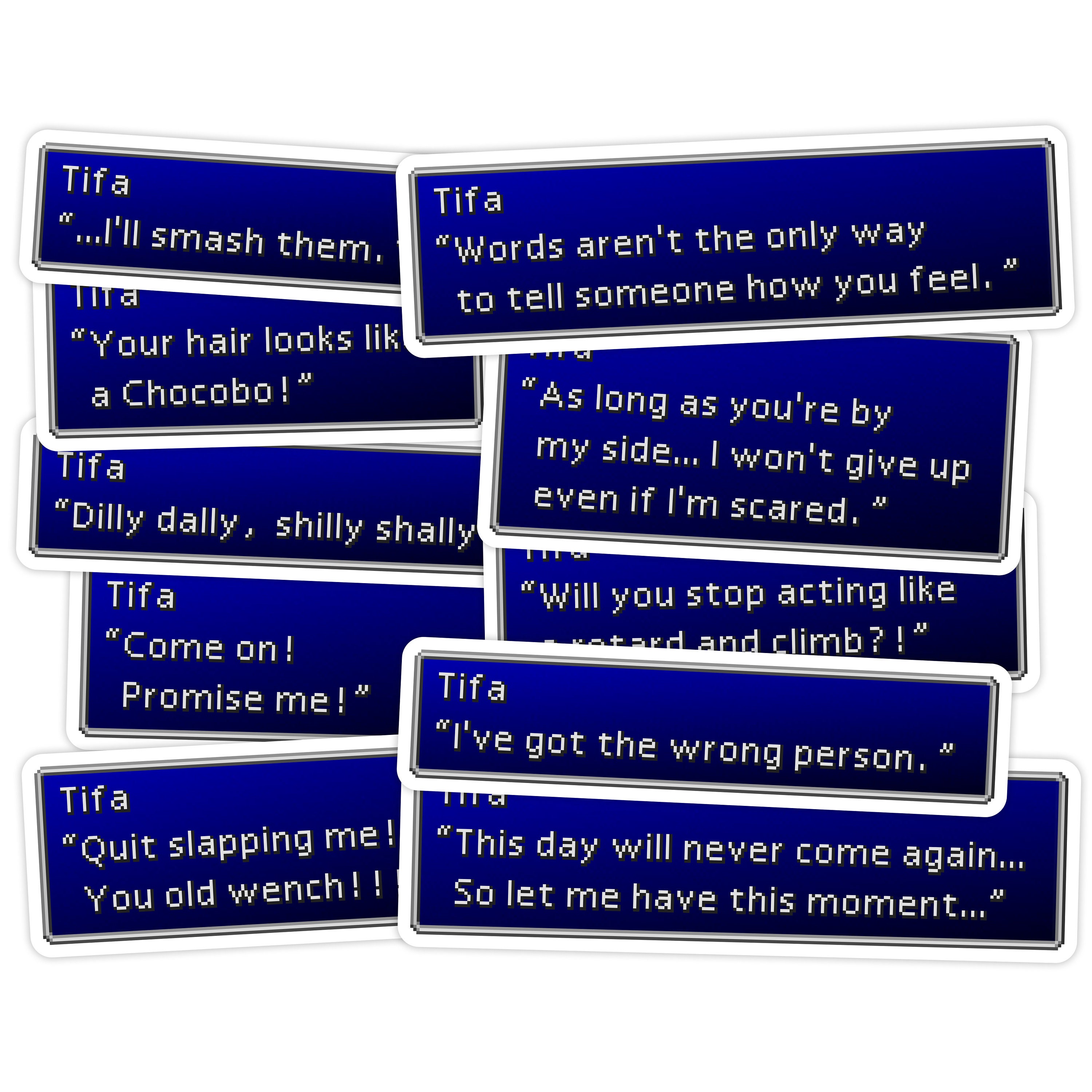 10pc Final Fantasy VII Tifa Lockhart Quote Sticker Sheet - Etsy