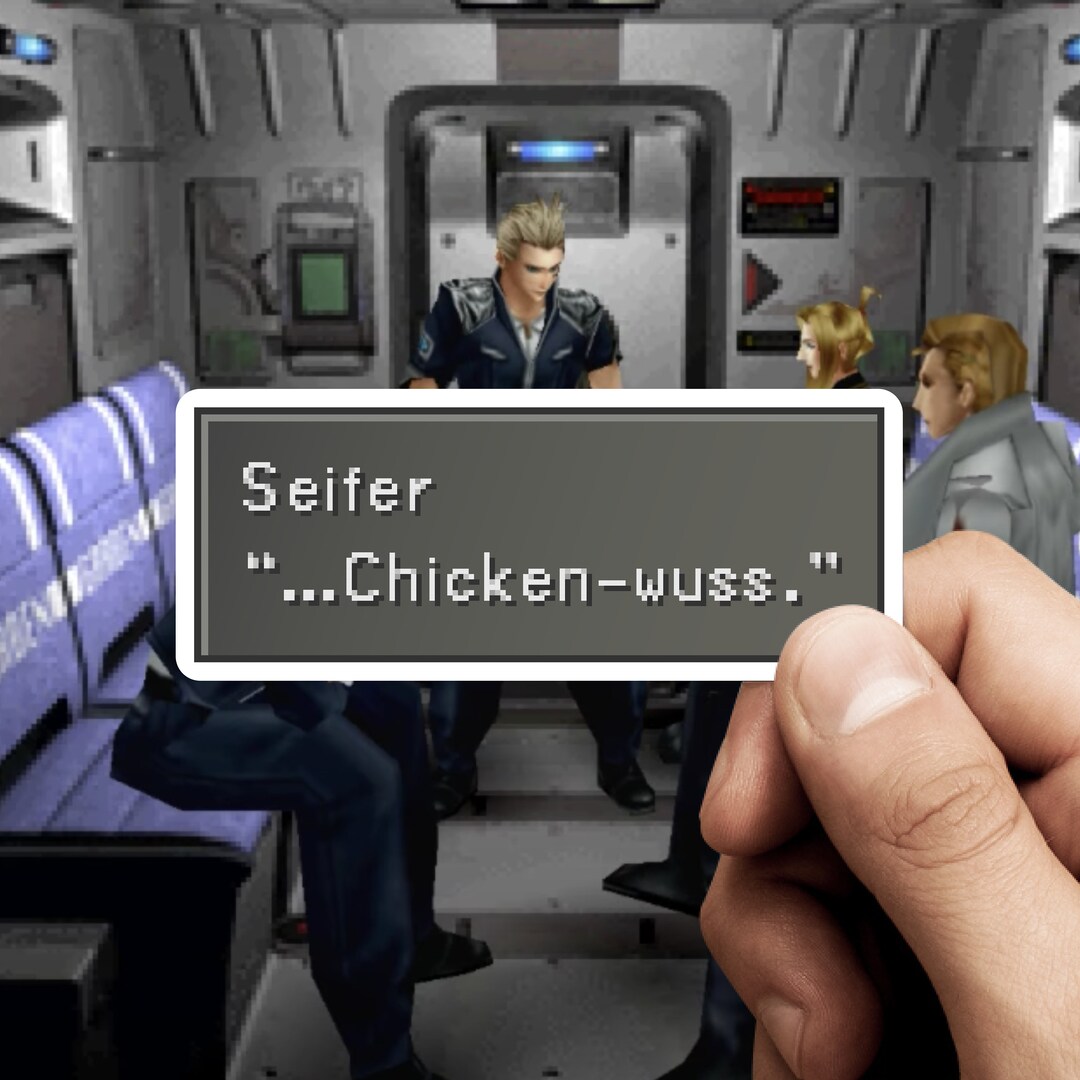 Final Fantasy 8 Sticker – Seifer Almasy "...chicken-wuss" Dialogue Box ...