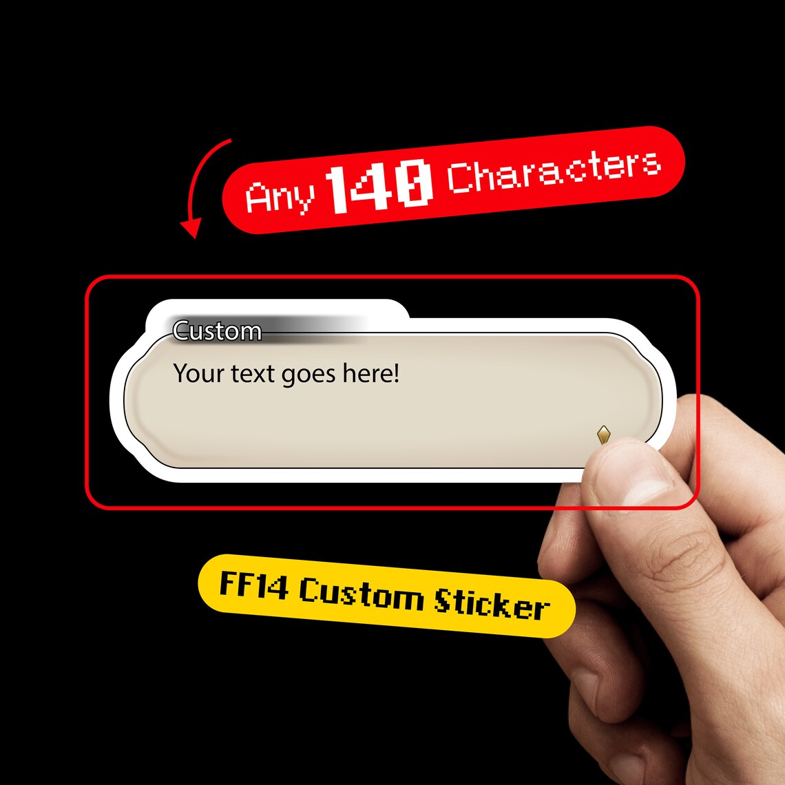 Custom FF14 Text Box Sticker - Etsy Australia