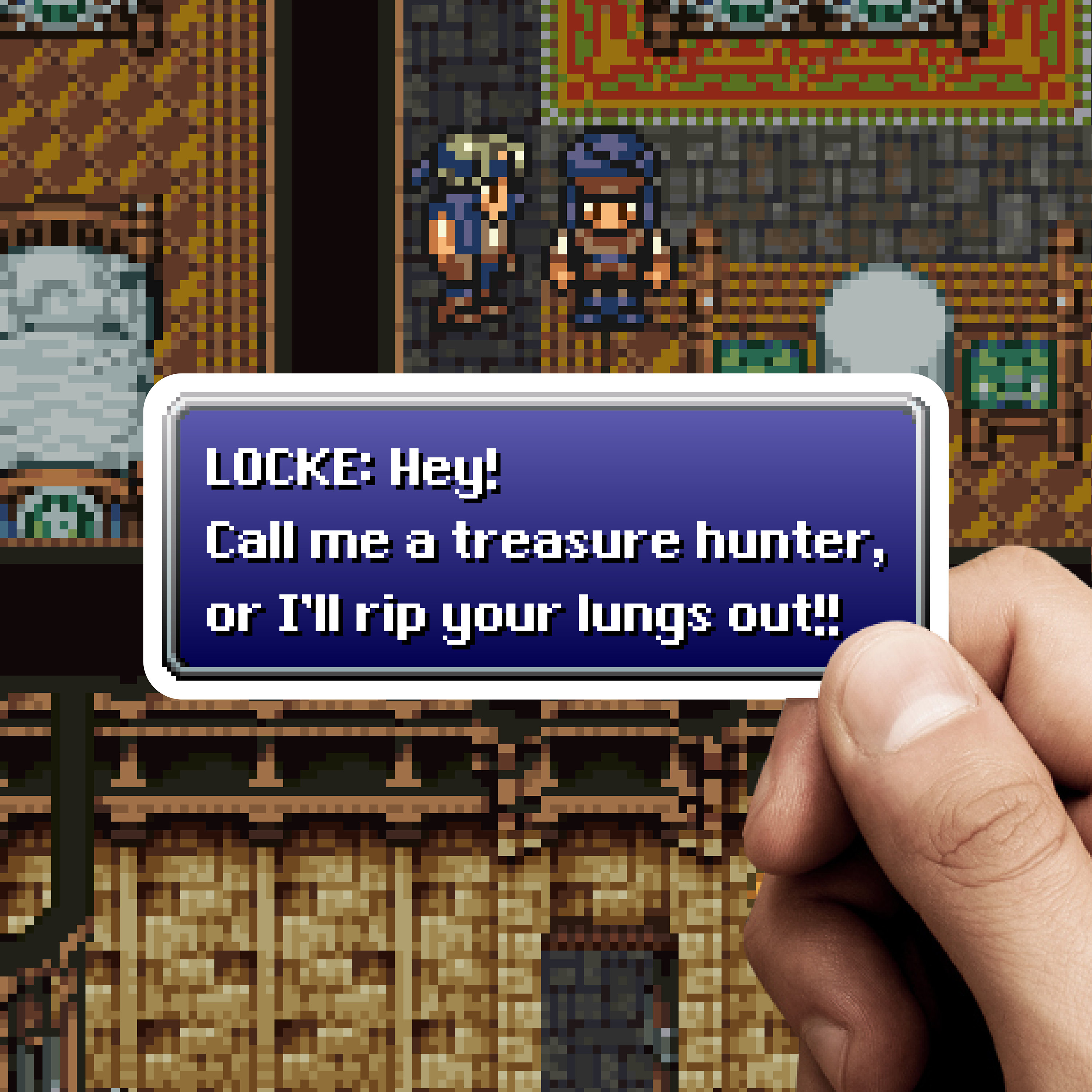 Final Fantasy 6 Sticker – Locke Cole "treasure Hunter" Dialogue Box - Etsy