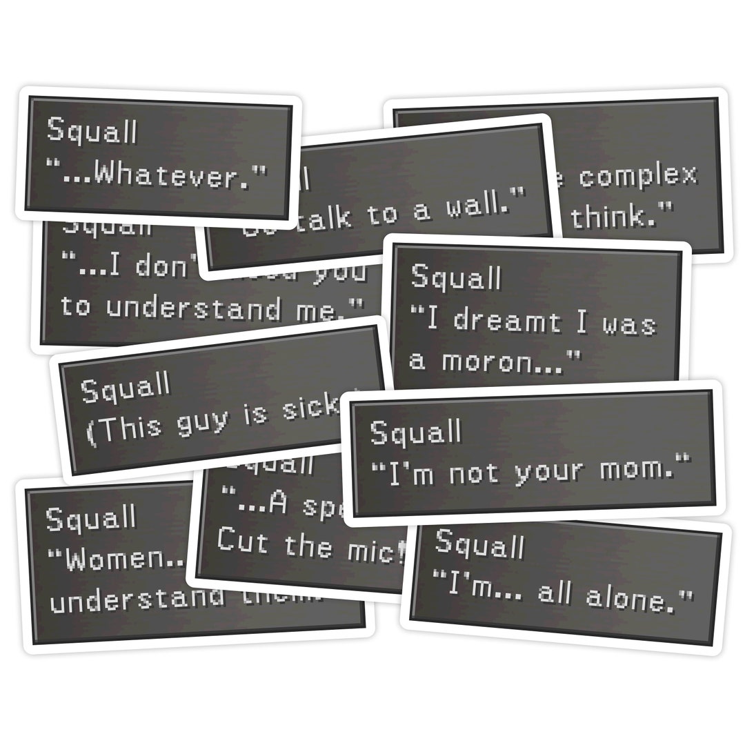 10pc Final Fantasy VIII Squall Leonhart Quote Sticker Sheet - Etsy