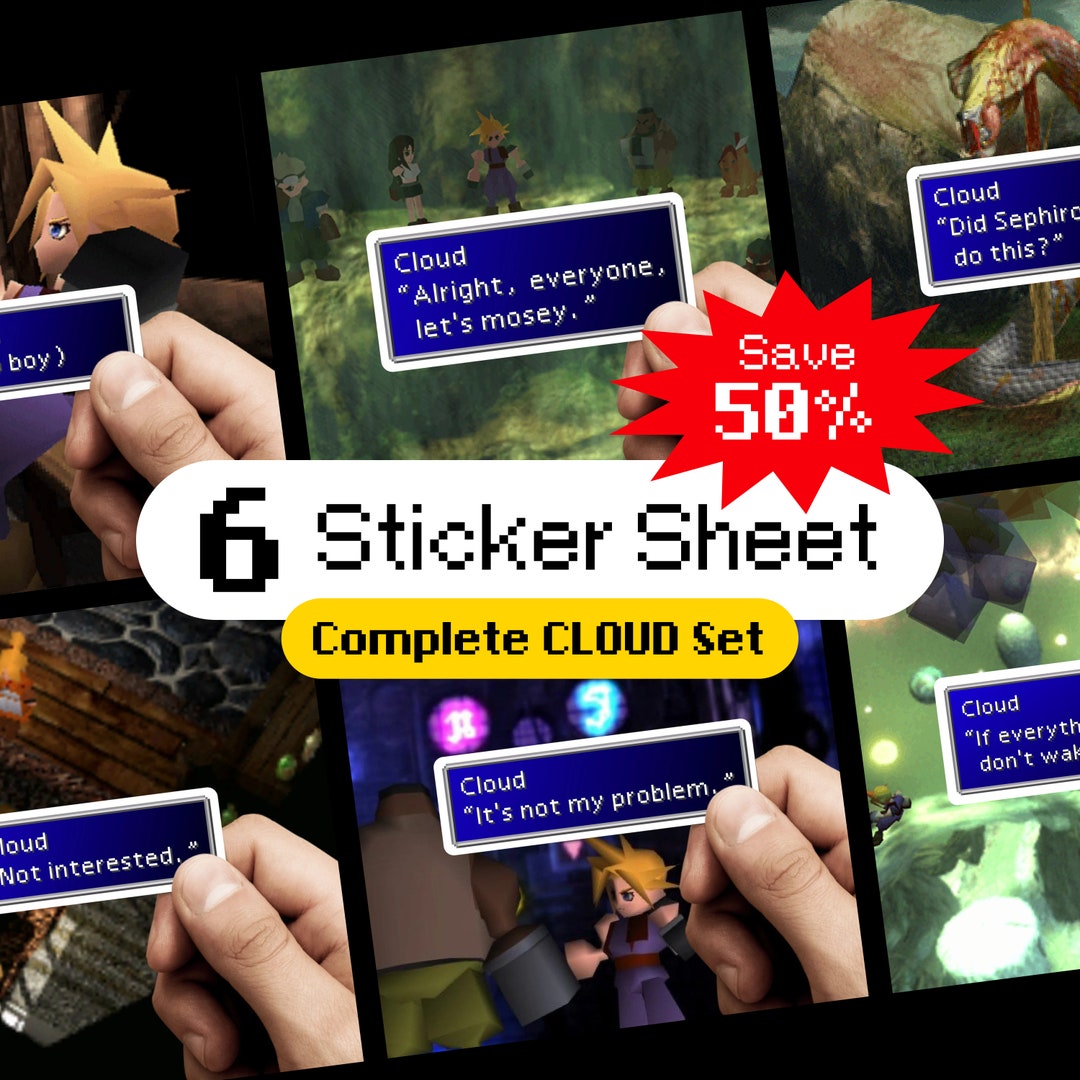 Cloud Sticker Sheet - Complete Collection of 6 Quotes - Save 50% - Etsy