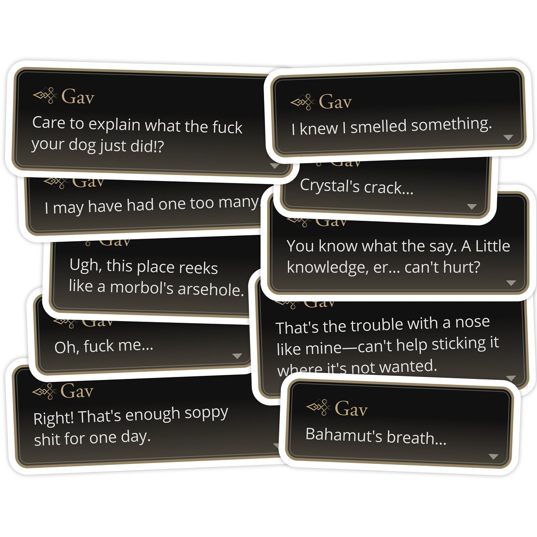 10pc Final Fantasy XVI Gav Quote Sticker Sheet - Etsy