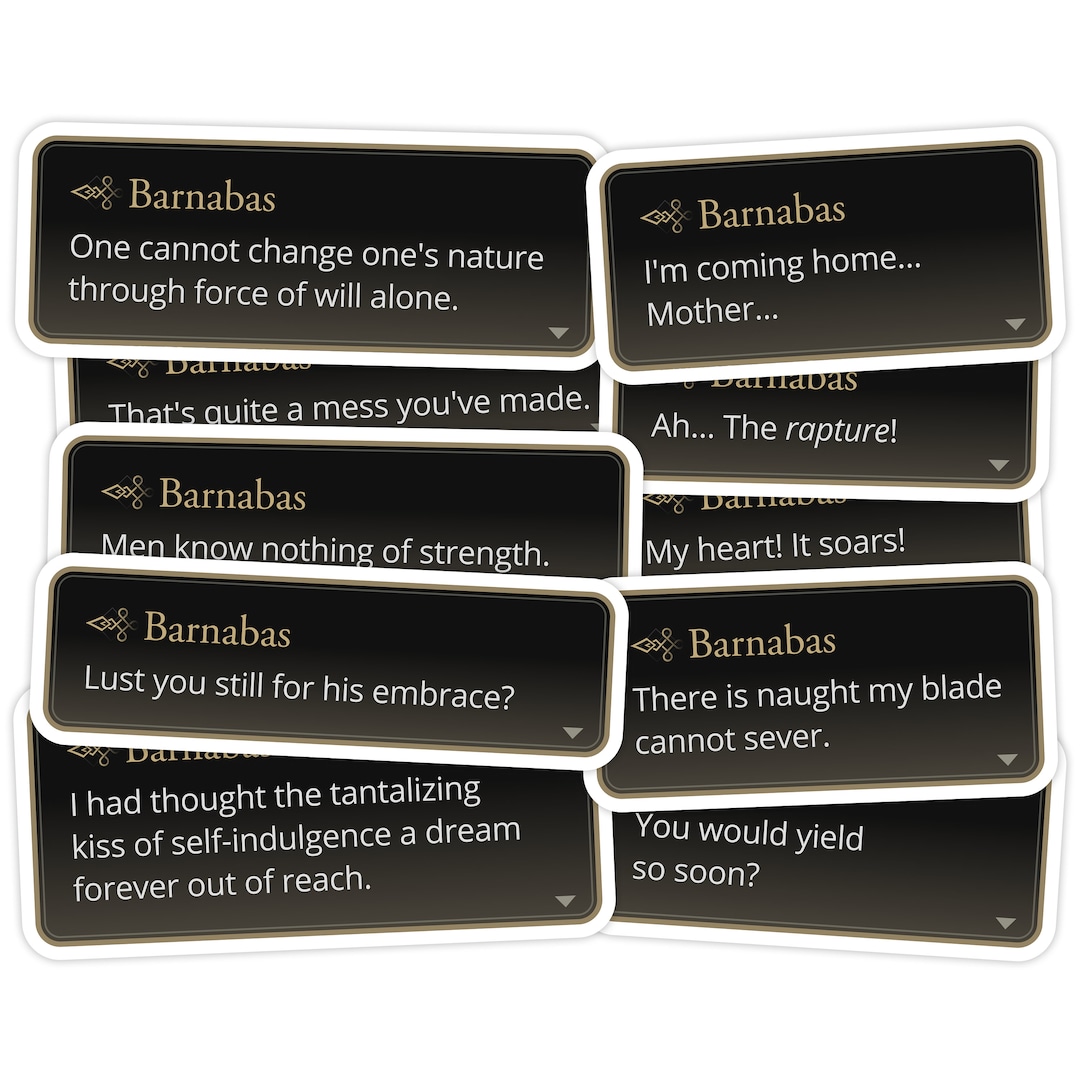 10pc Final Fantasy XVI Barnabas Tharmr Quote Sticker Sheet - Etsy