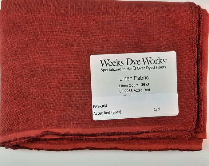 Weeks Dye Works Linen /aztec Red / Cross Stitch Fabric / 32 or 36 Ct ...