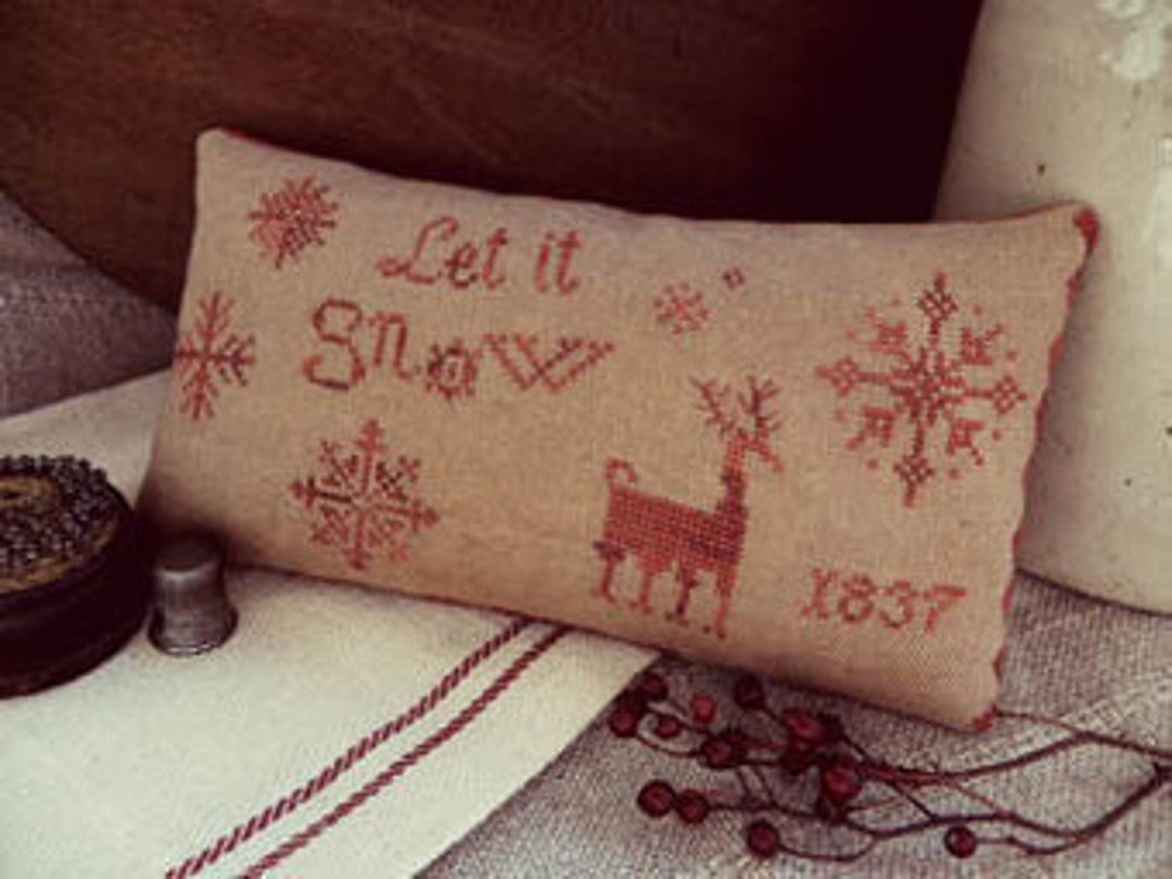Let It Snow Threadwork Primitives Cross Stitch Chart - Etsy