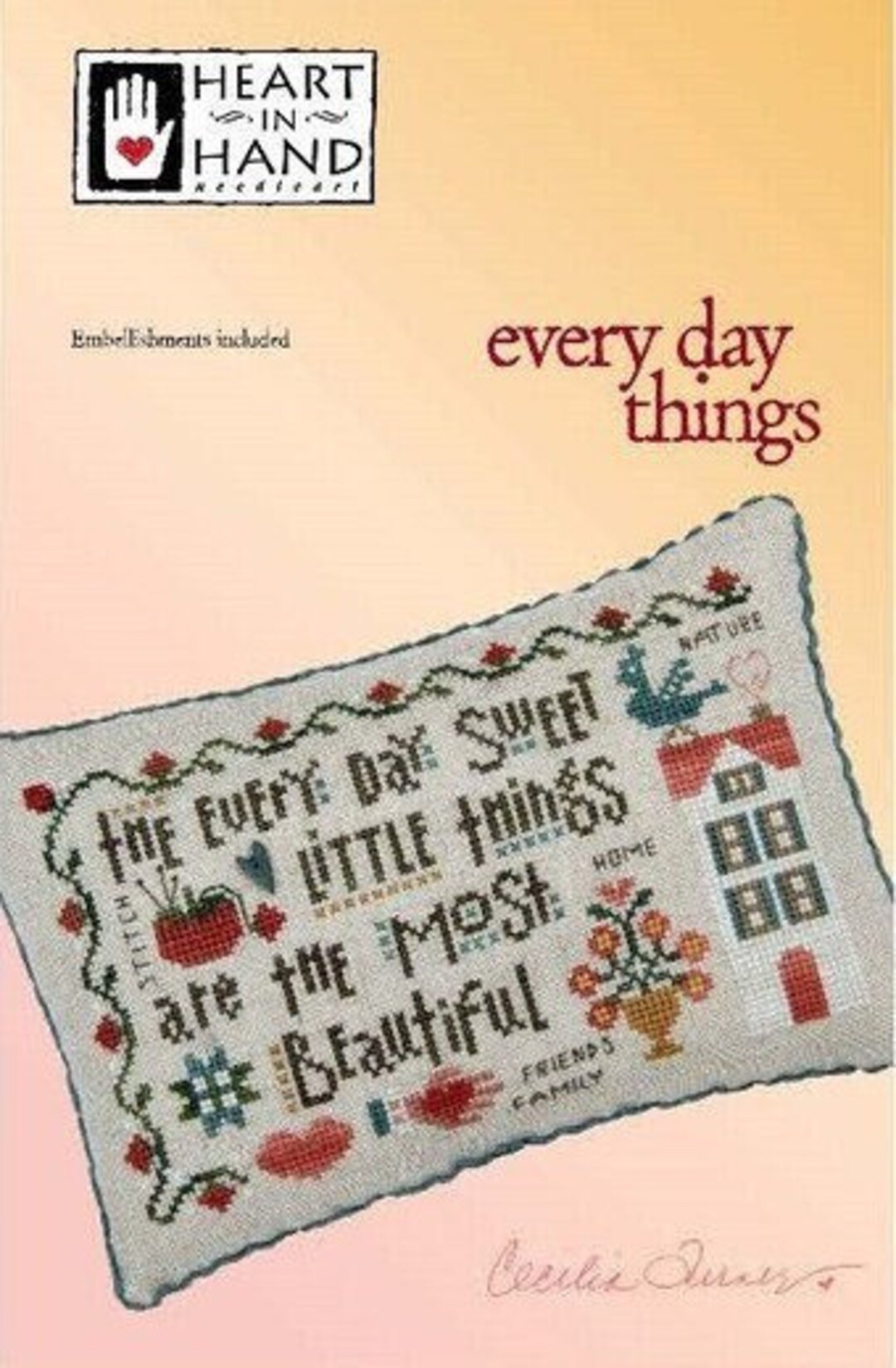 Every Day Things - Heart in Hand - Cross Stitch Chart - Etsy