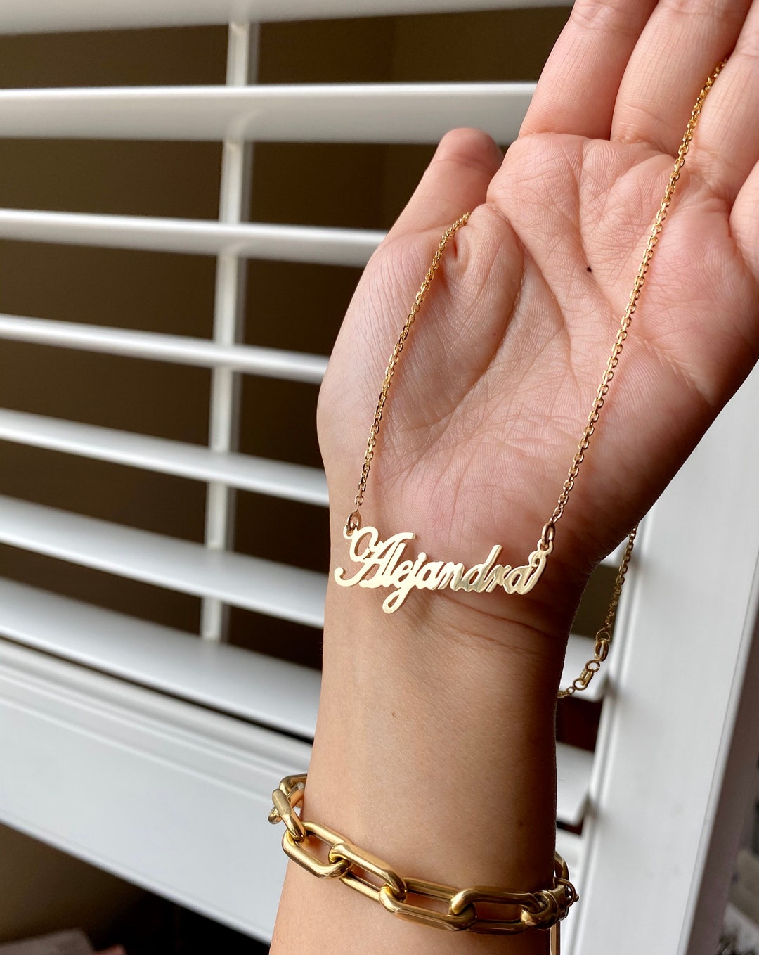 14K Custom Cursive Name Necklace - Etsy