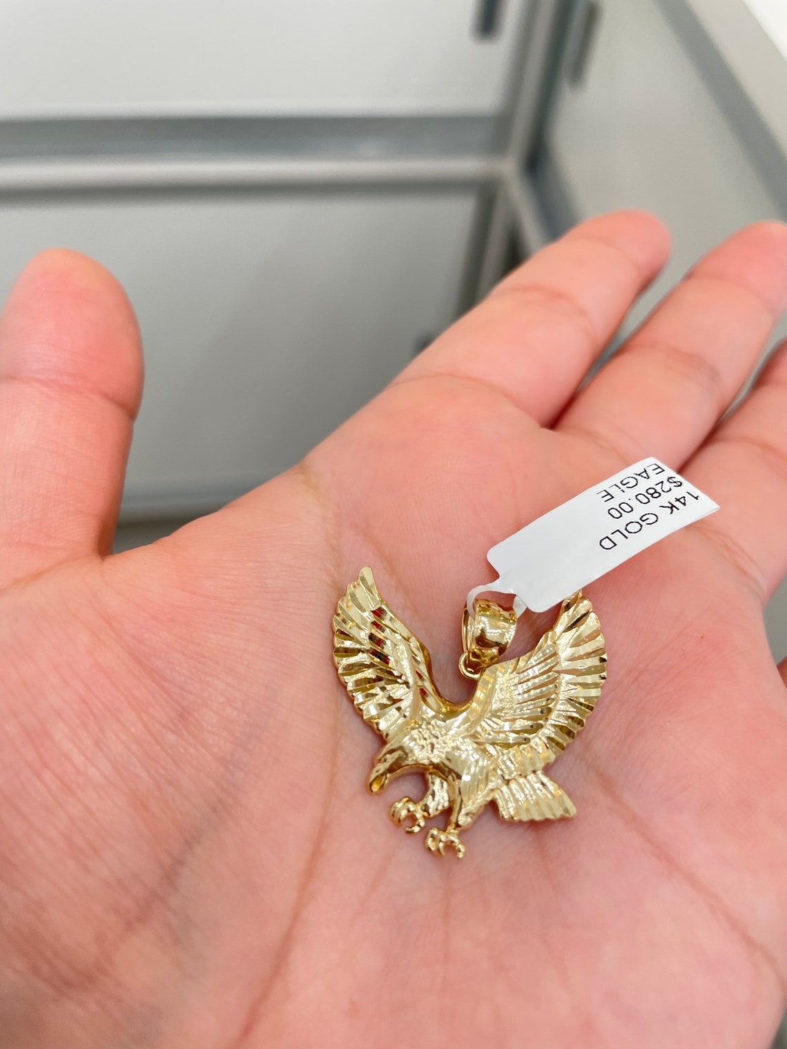 14K Eagle Pendant - Etsy