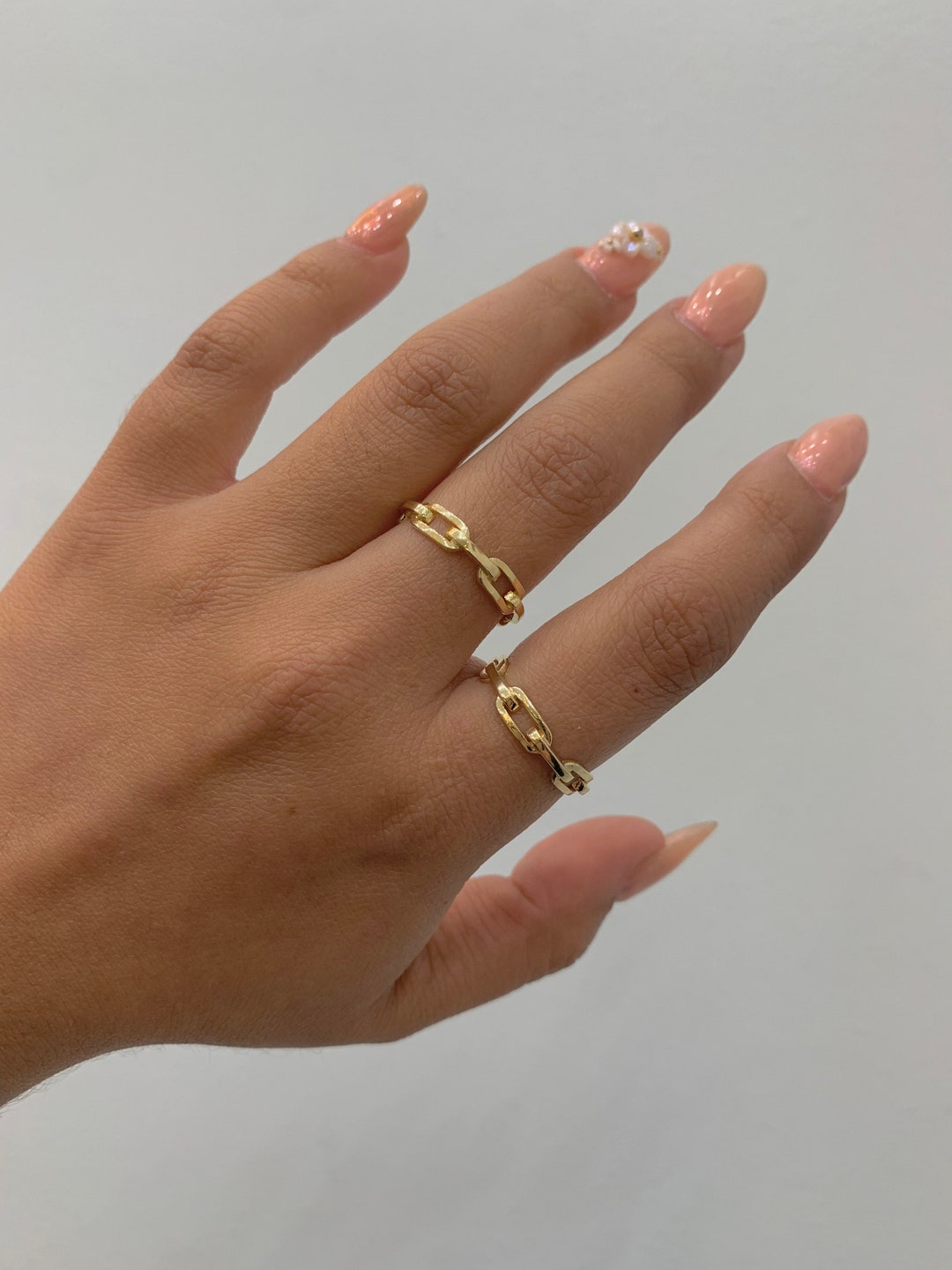 14K Paper Clip Ring - Etsy