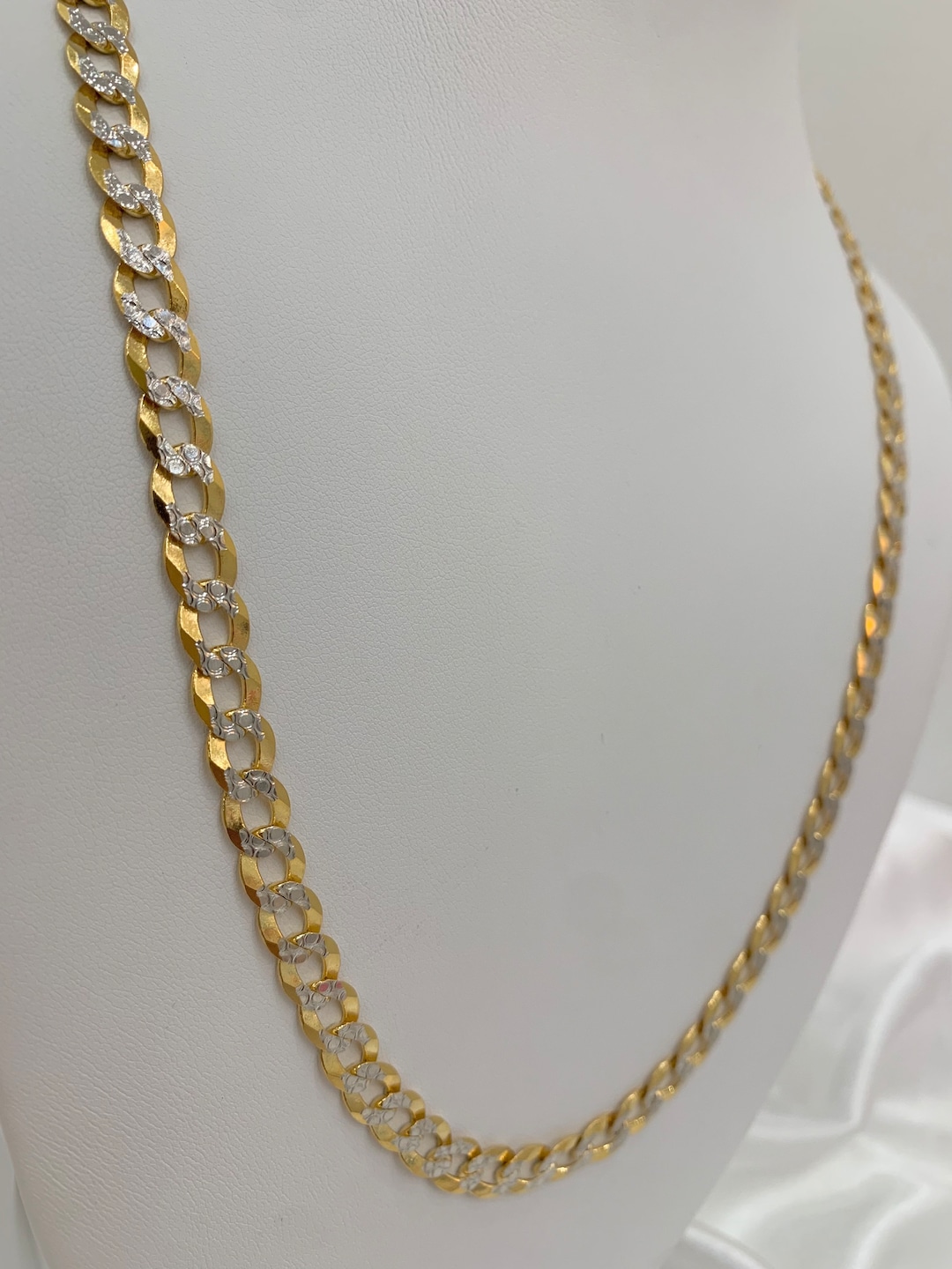 14K Diamond Cut Cuban Chain - Etsy
