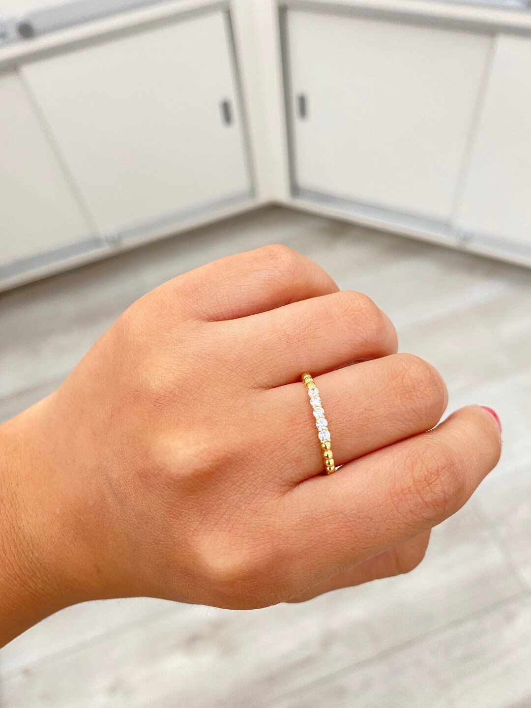 14K Stackable Band Ring - Etsy