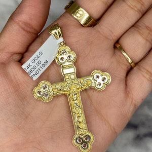 14K Clover CZ Crucifix - Etsy