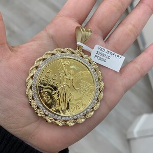 14K SIMULATED CENTENARIO PENDANT - Etsy